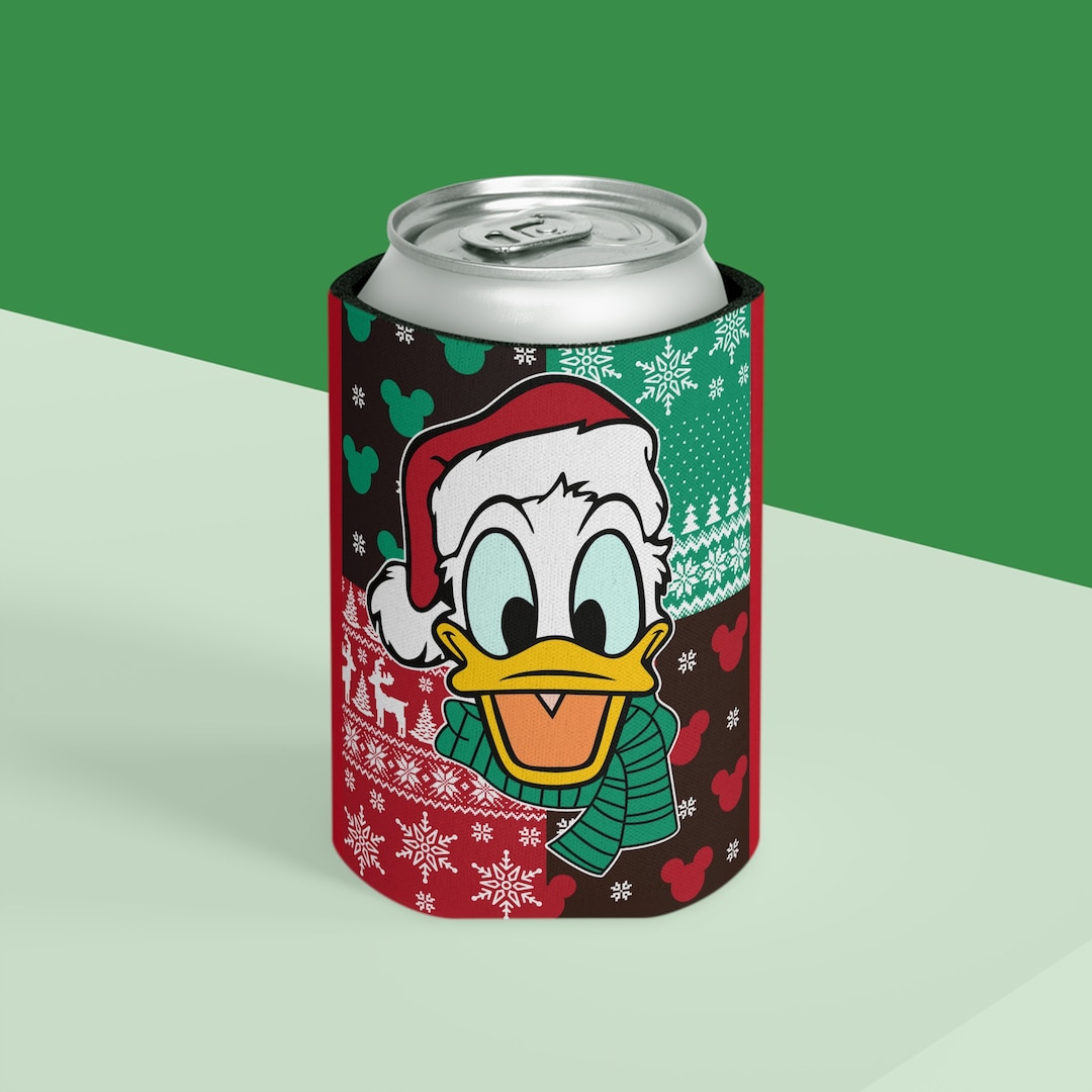 Christmas Donald Duck Can Coolerdisney Can Cooler, Drink Sleeve, Koozie ...