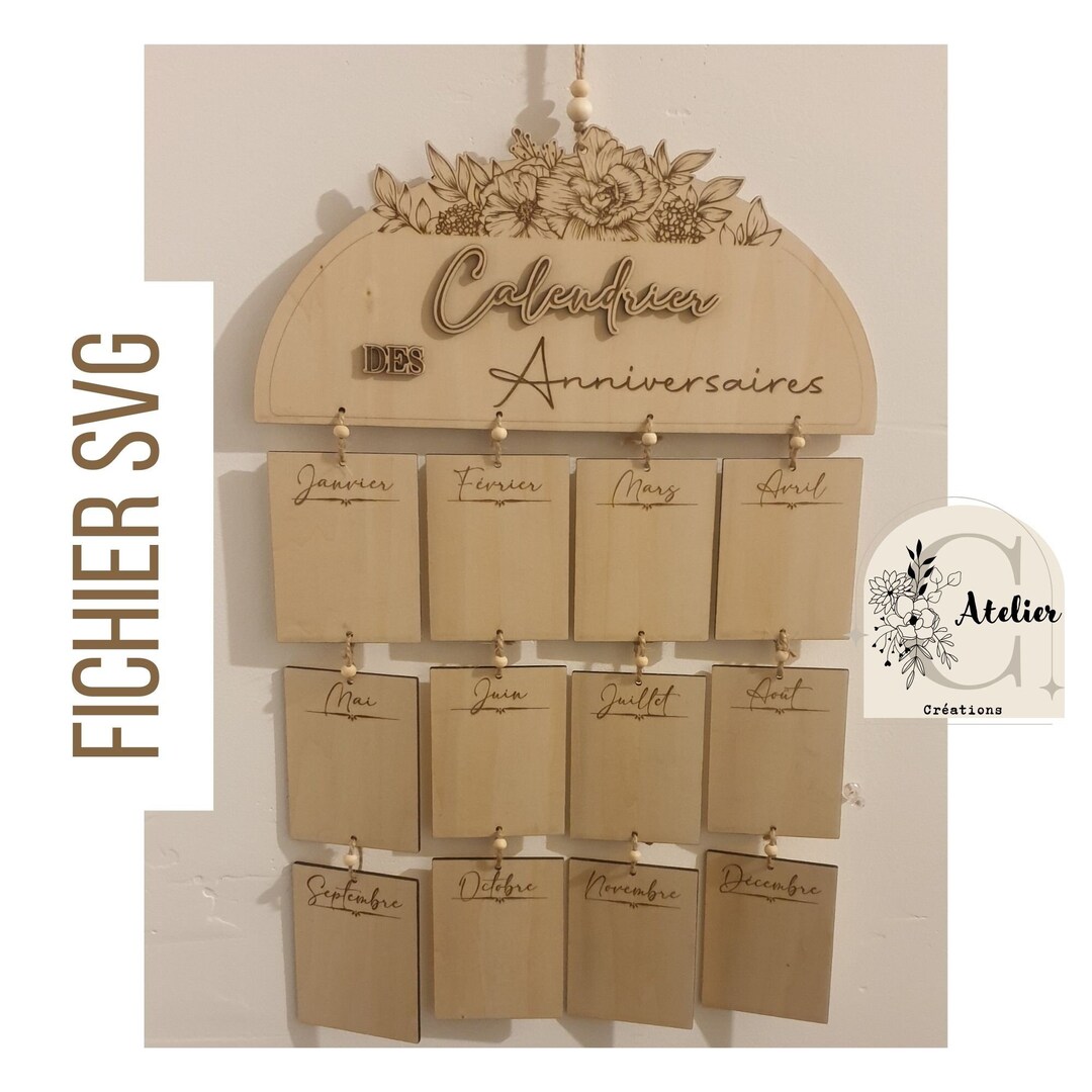 SVG Birthday Calendar - Svg File - Laser Engraving Cutting - File for ...