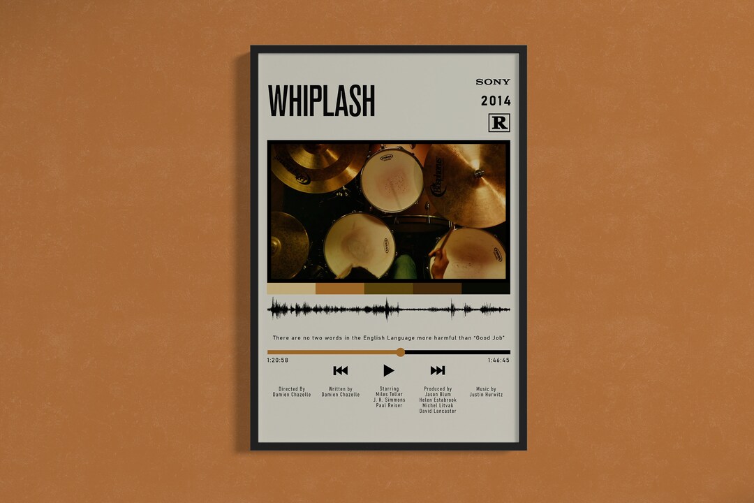 Whiplash Custom Movie Poster With Unique Soundbite and Modern Colors - Etsy