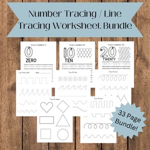Number Tracing Worksheet | Line Tracing Worksheets| Preschool Activity ...