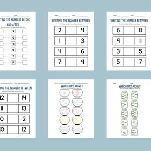 Kindergarten Math Worksheet Bundle: Addition, Subtraction, Telling Time ...
