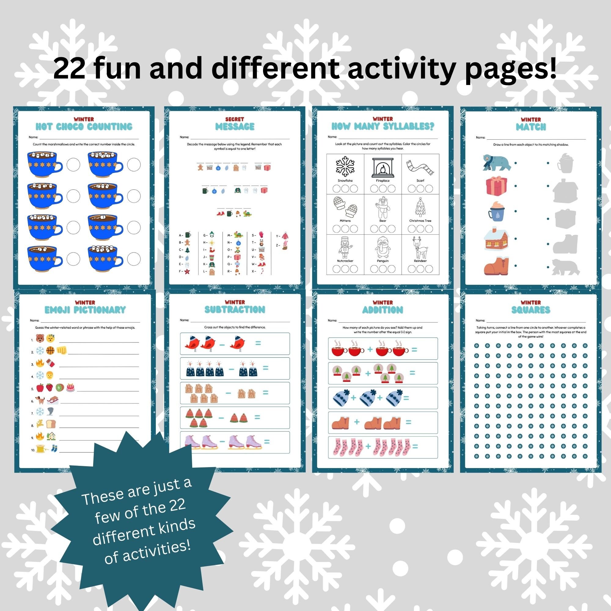 Printable Winter Activities Bundle 30 Page Activity Bundle - Etsy