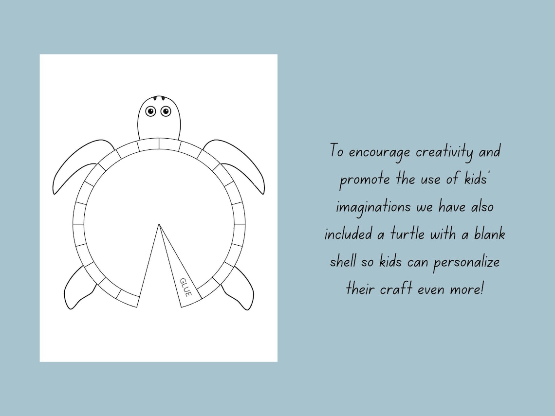 Turtle Paper Craft: Printable Activity for Kids (PDF Pattern) - Etsy