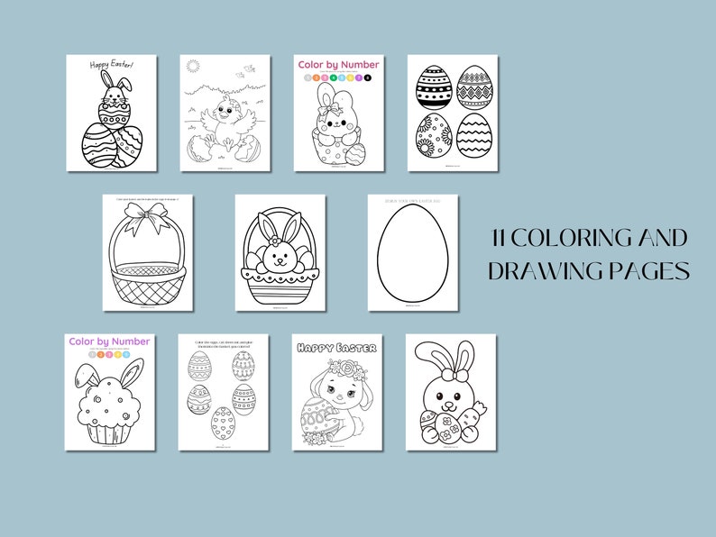 Printable Easter Bundle, Easter Kids Activity, Party Decorations, Egg ...