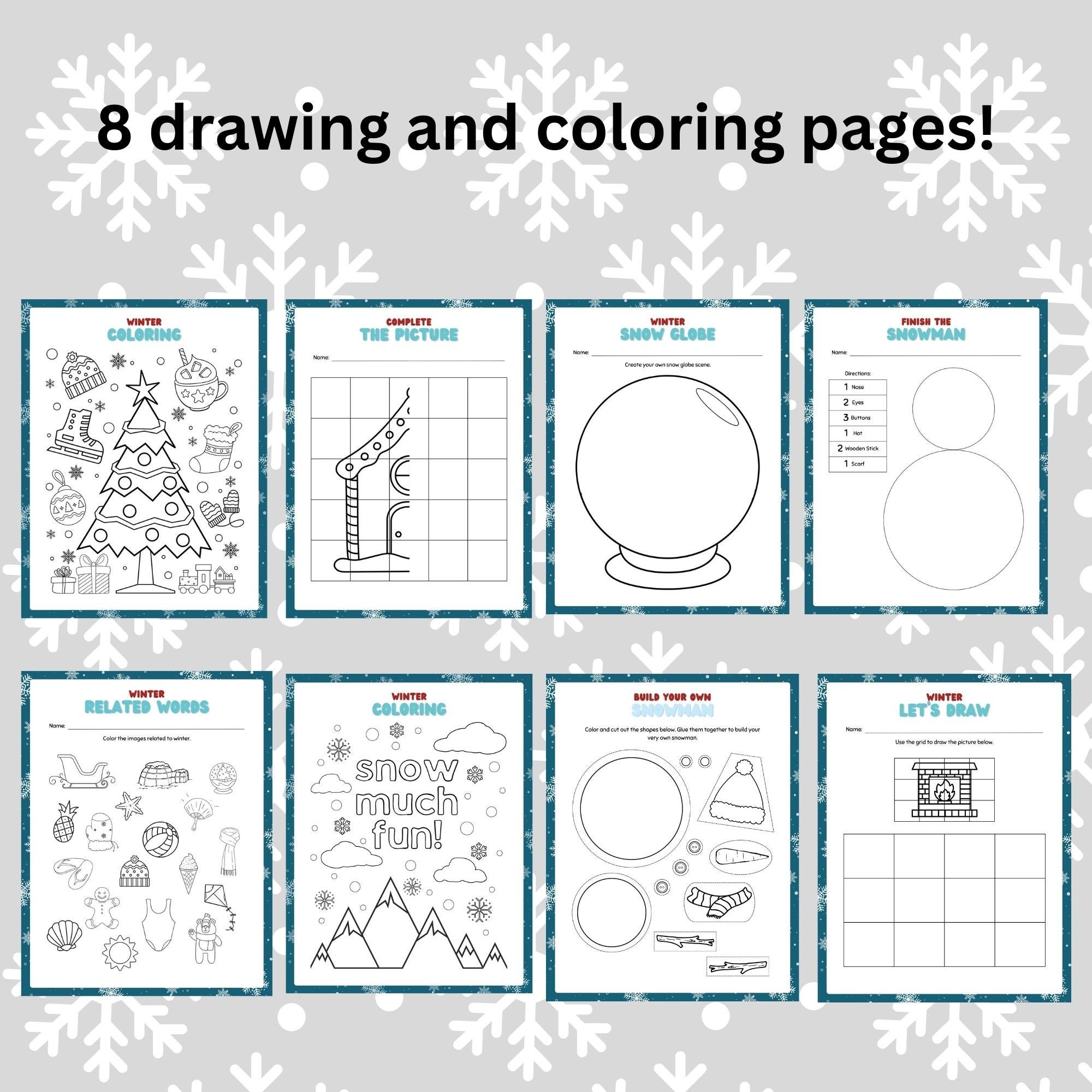 Printable Winter Activities Bundle 30 Page Activity Bundle - Etsy
