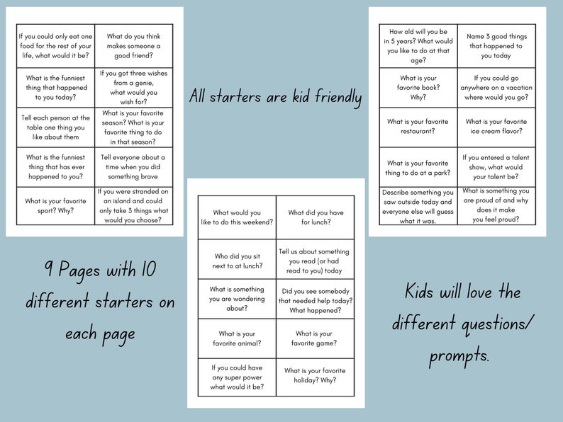 Family Dinner Conversation Starters: 90 Cards + 20 'would You Rather ...