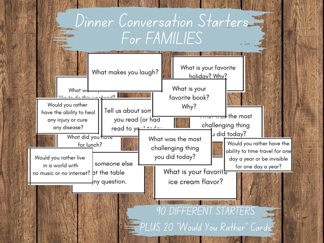 Dinner Conversation Starters | Kid Conversation Starters | Family Would ...