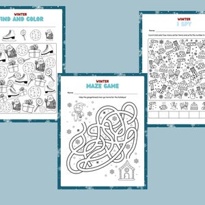 30 Winter Kids Activities, Winter Printable Activity, Printable ...