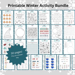 Printable Winter Activities Bundle 30 Page Activity Bundle - Etsy