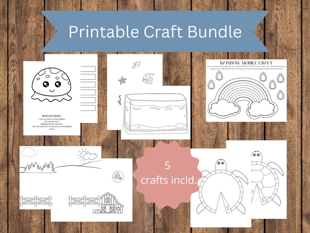 5 Craft Bundle| Jellyfish Craft | Build a Farm Craft| Build a Fish Tank ...