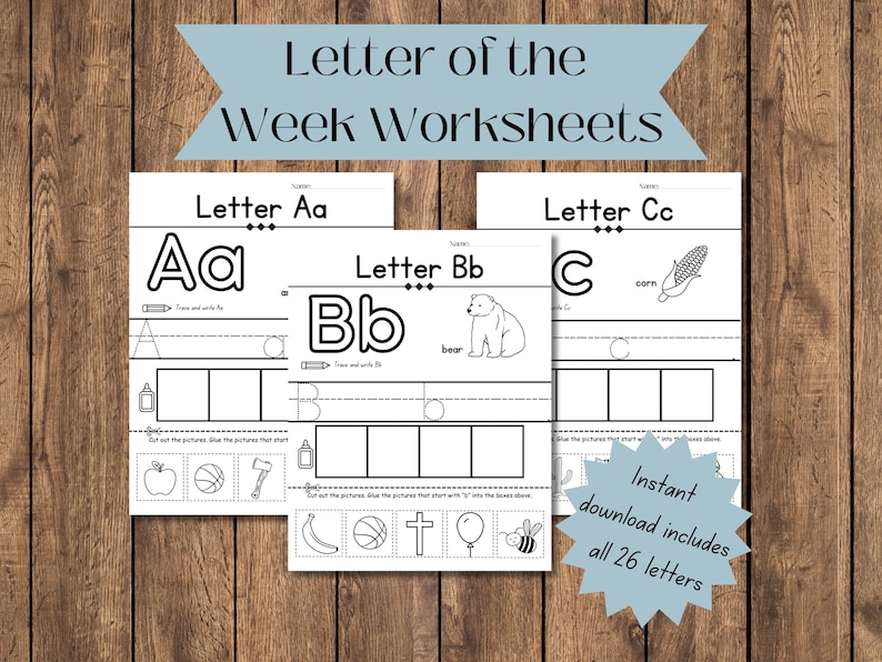 Letter of the Week Worksheets: Preschool Kindergarten Curriculum ...