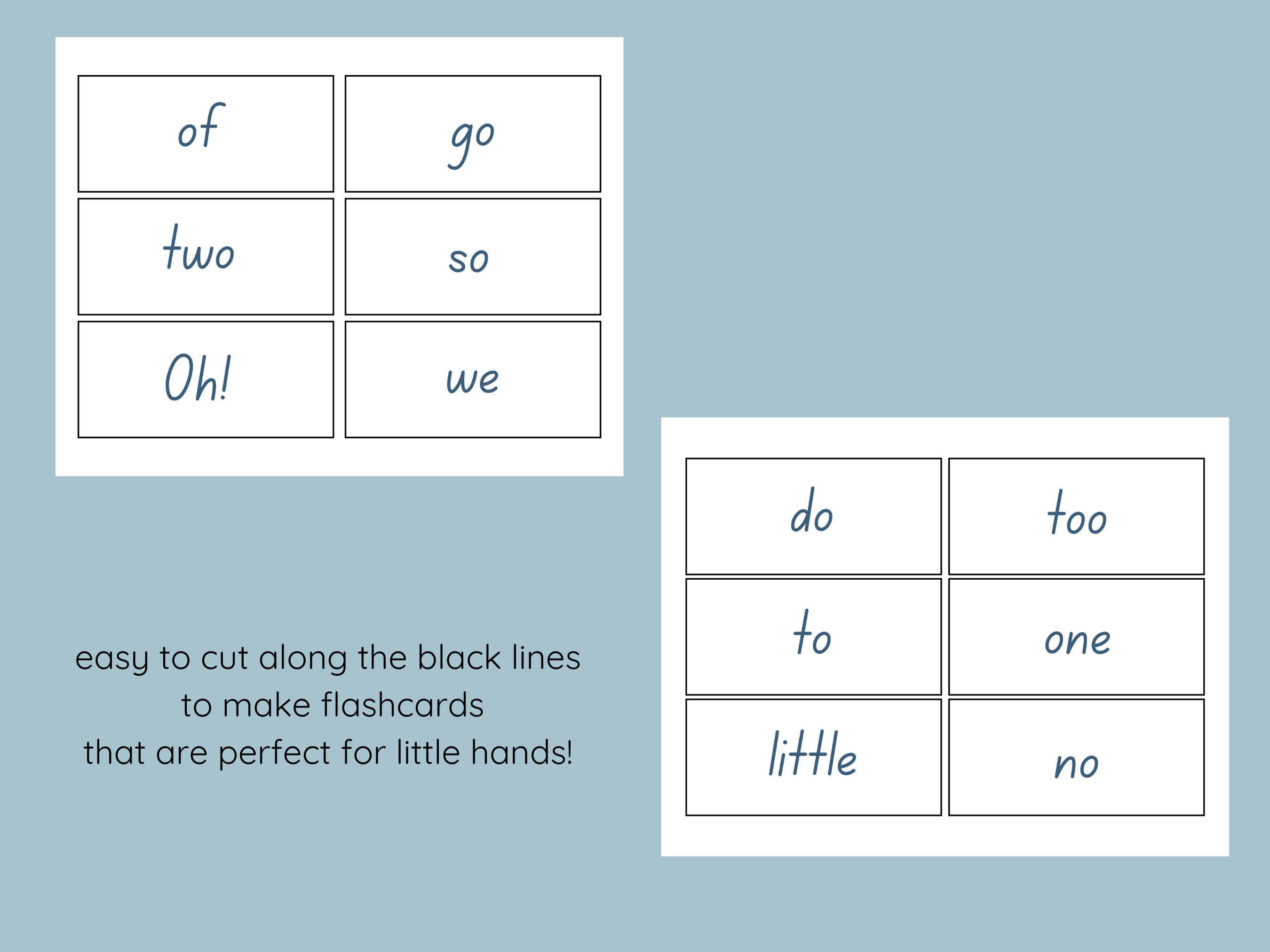 Kindergarten Sight Word Flash Cards & Roll and Read Game (digital ...