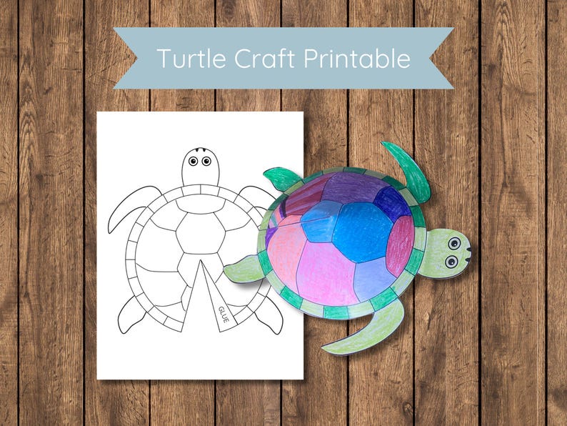 Turtle Paper Craft: Printable Activity for Kids (PDF Pattern) - Etsy