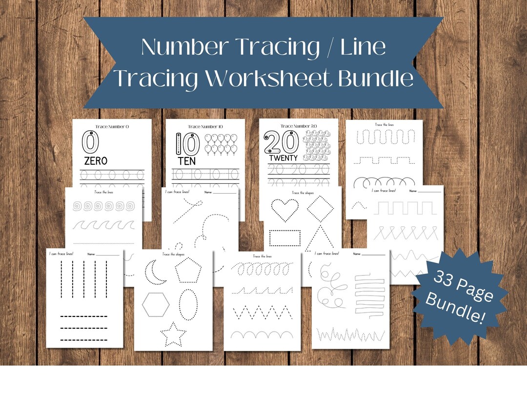 Number Tracing Worksheet Line Tracing Worksheets Pre-school Activity ...