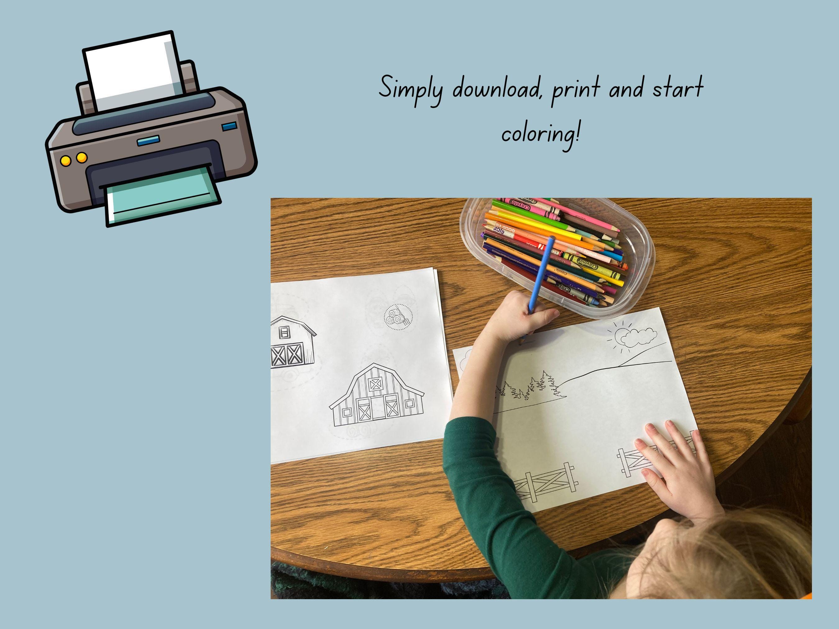 Build A Farm Craft Printable| Build A Barnyard Farm Craft| Coloring ...