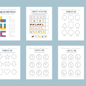 Kindergarten Math Worksheet Bundle: Addition, Subtraction, Telling Time ...
