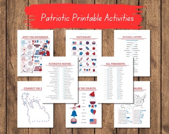 Patriotic Activity Bundle: Printable Games & Puzzles (digital Download ...