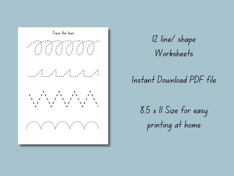 Number Tracing Worksheet | Line Tracing Worksheets| Preschool Activity ...