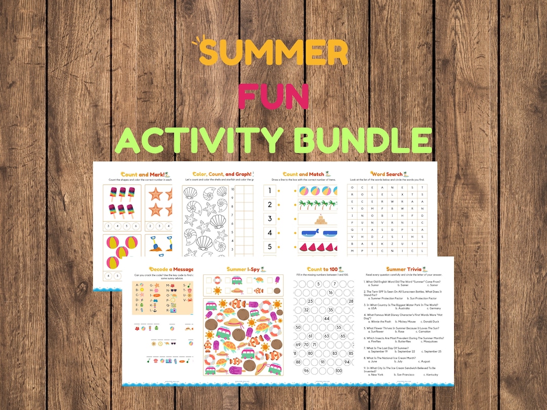 Summer Fun Activity Bundle | Boredom Buster Activities | Printable ...