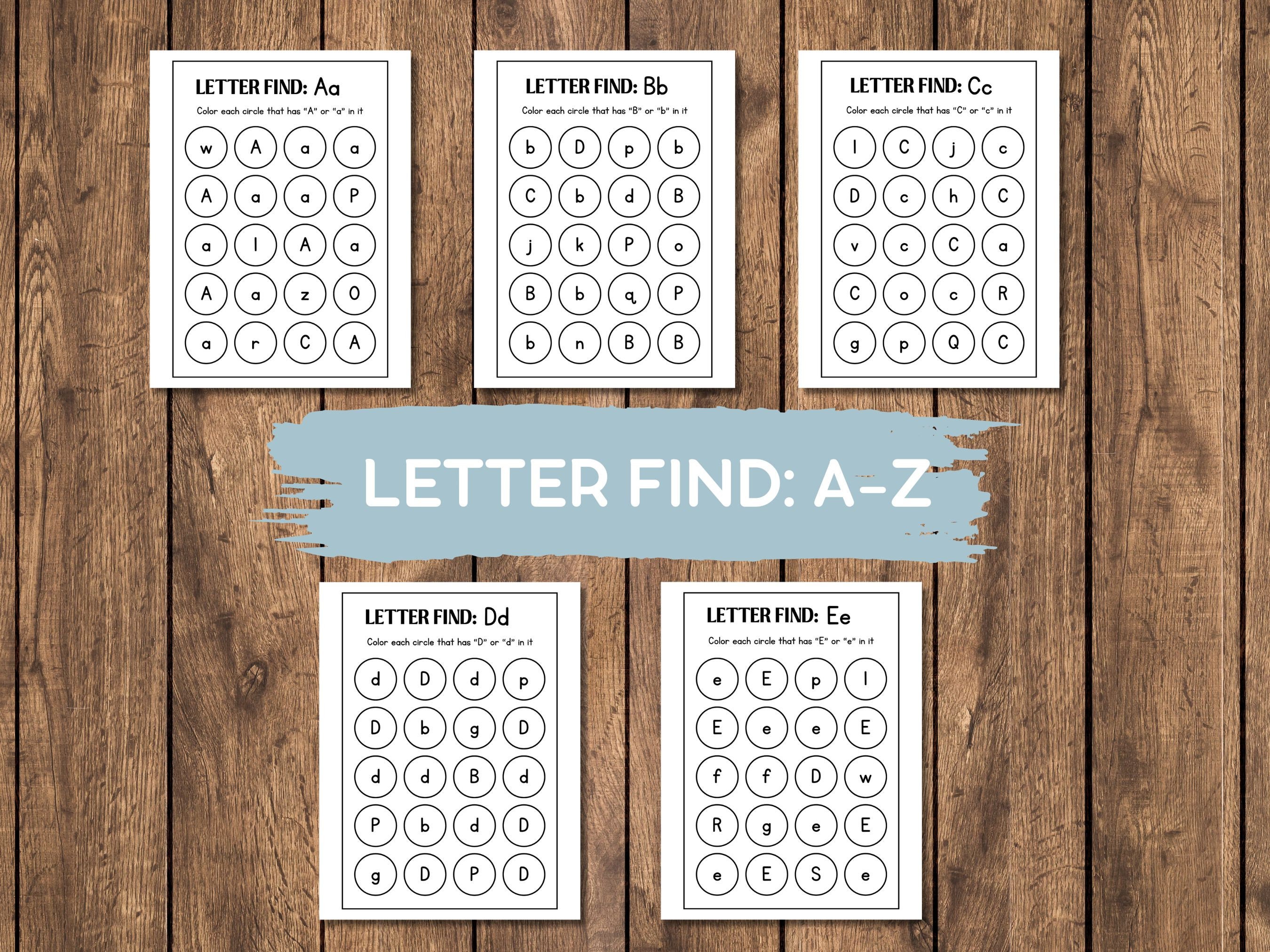 Alphabet Letter Find Worksheet| Alphabet Worksheet| Kindergarten Letter ...