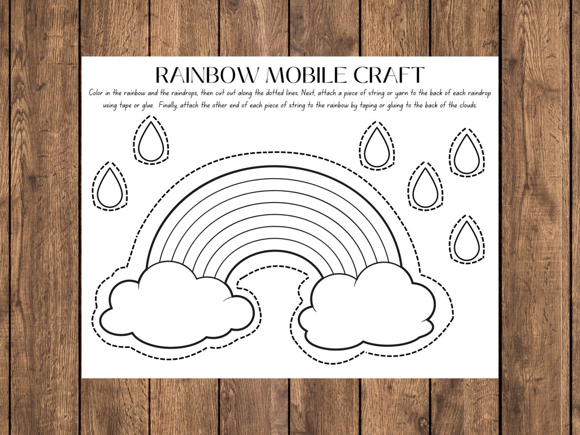 Rainbow Mobile Printable Craft, Preschool Rainbow Activity, Homeschool ...