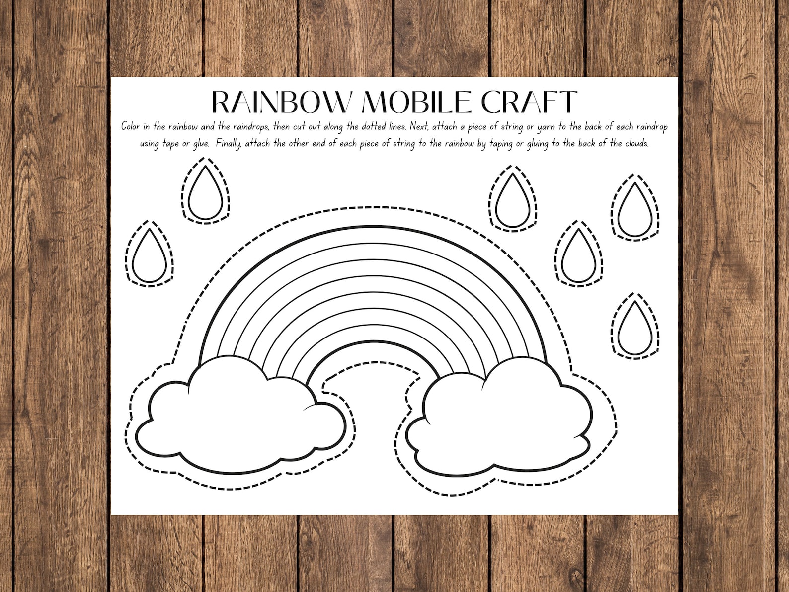 Rainbow Mobile Printable Craft, Preschool Rainbow Activity, Homeschool ...