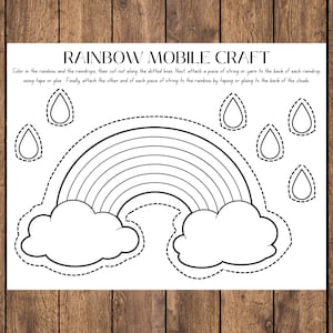 Rainbow Mobile Printable Craft: Kids Activity (digital Download) - Etsy