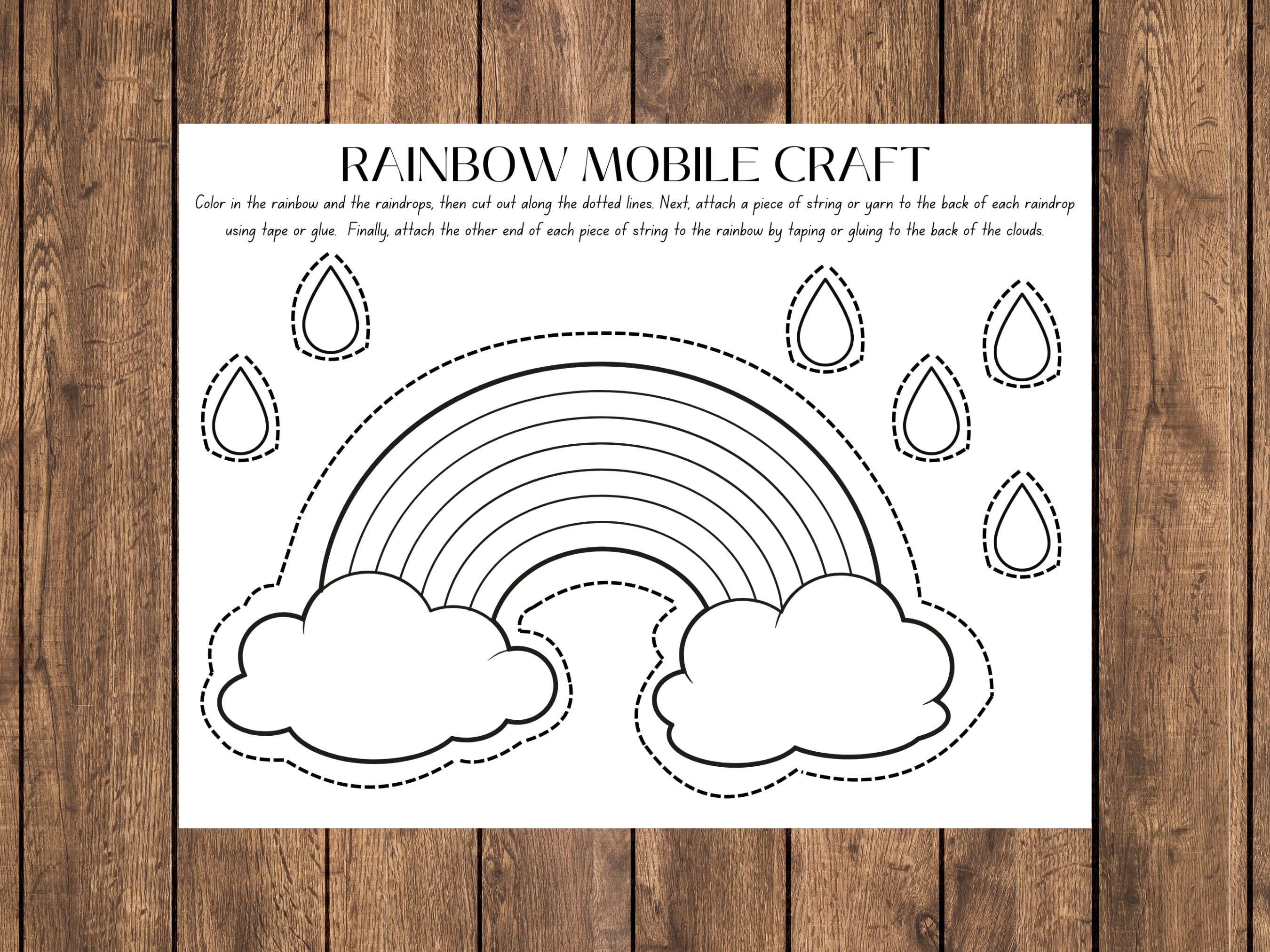 Rainbow Mobile Printable Craft, Preschool Rainbow Activity, Homeschool ...