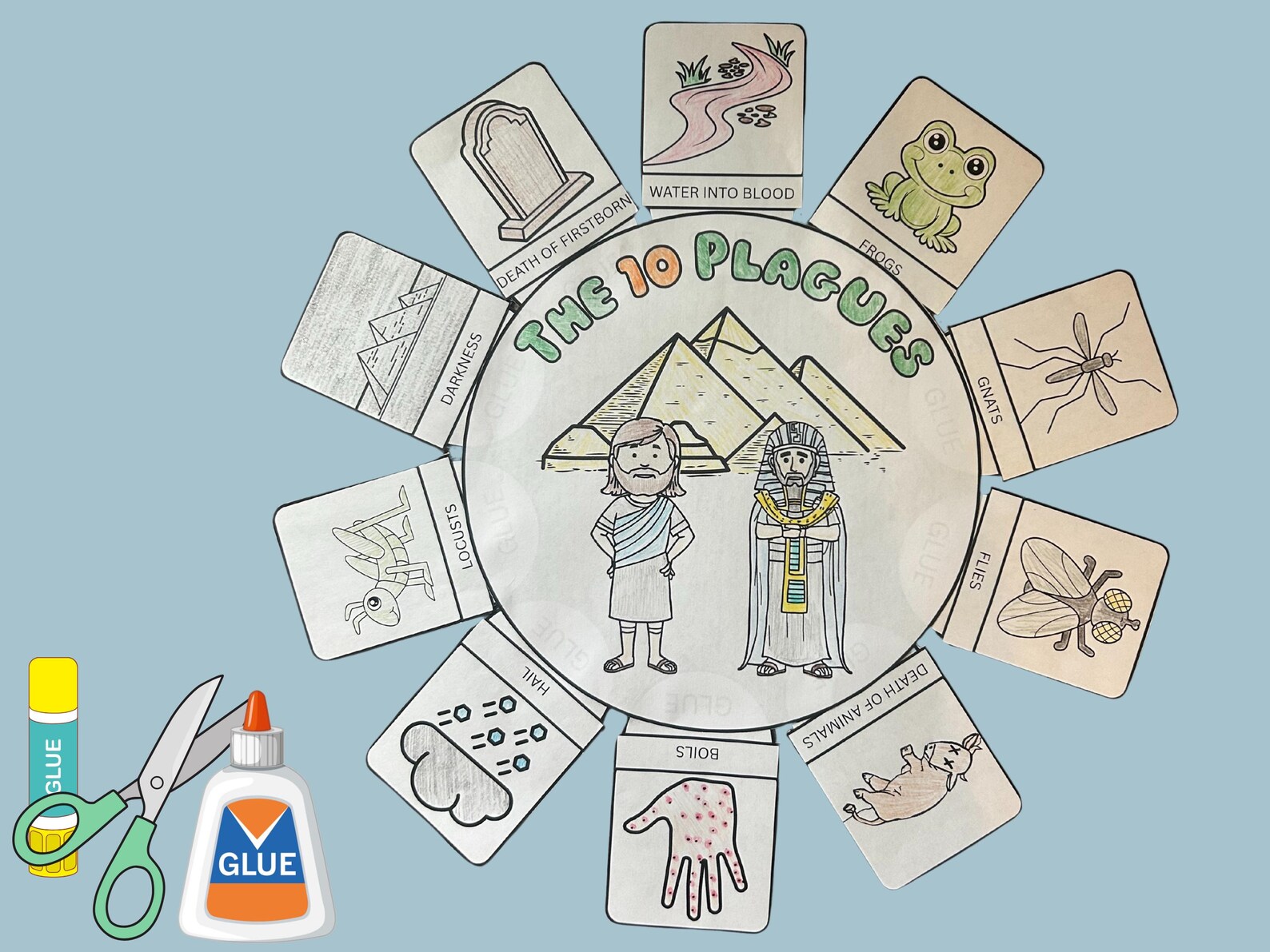 10 Plagues of Egypt Bible Craft: Sunday School Printable (PDF) - Etsy