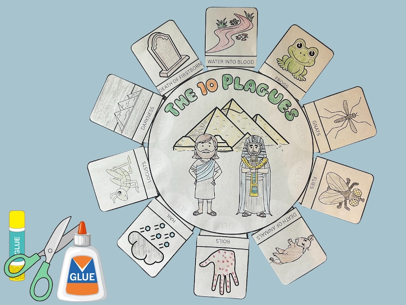 10 Plagues of Egypt Bible Craft: Sunday School Printable (PDF) - Etsy