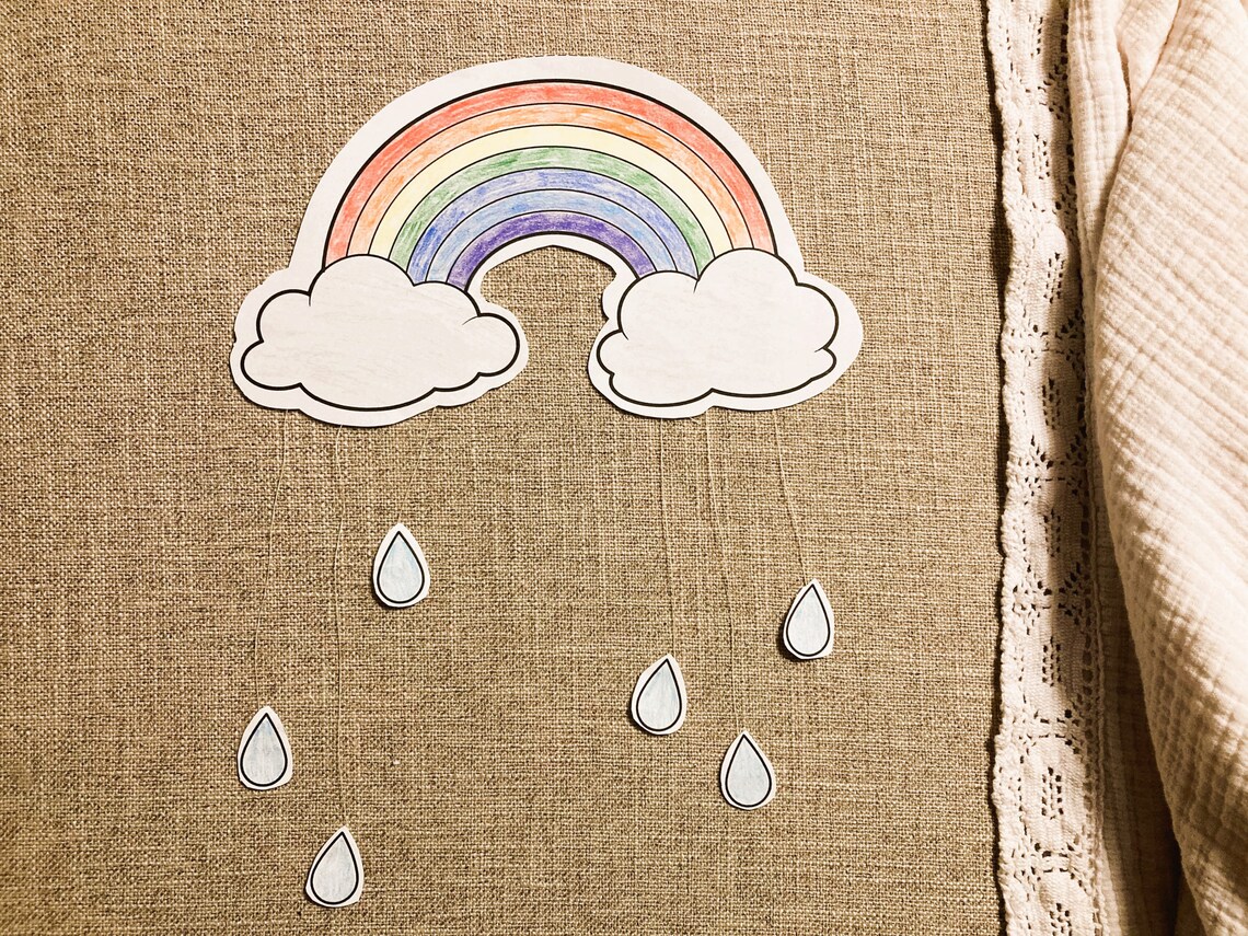 Rainbow Mobile Printable Craft, Preschool Rainbow Activity, Homeschool ...