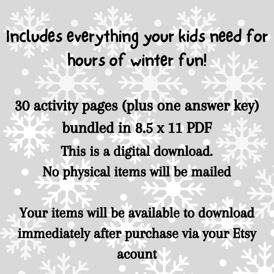 Printable Winter Activities Bundle 30 Page Activity Bundle - Etsy