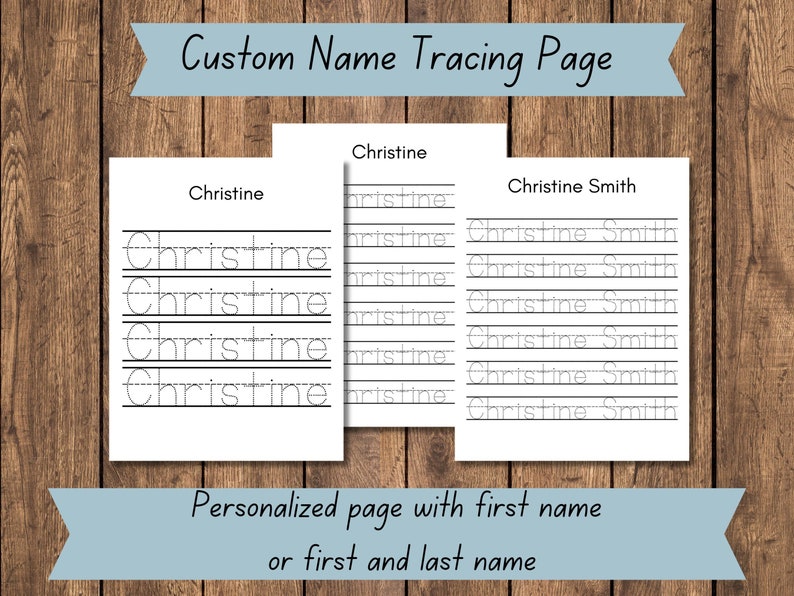 Custom Name Tracing Sheet Handwriting Practice Personalized Name Trace ...