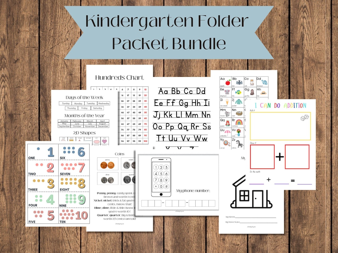 Kindergarten Folder Bundle- Kindergarten Resource Page Bundle- Student ...