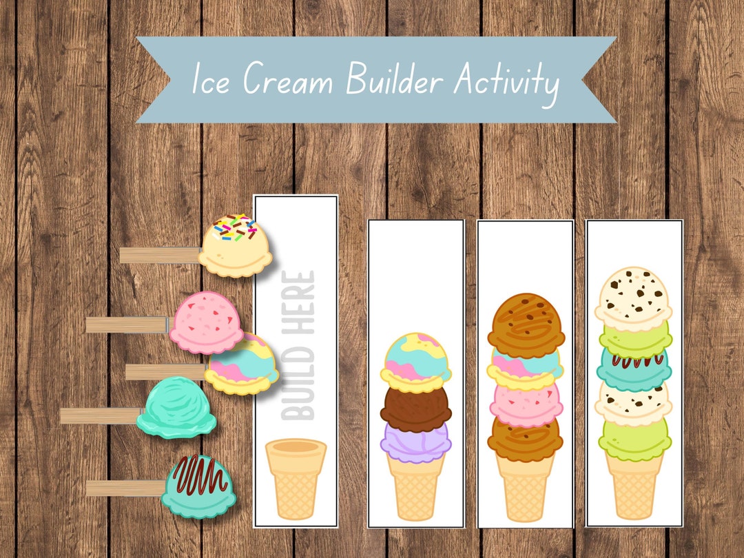 Ice Cream Builder Activity: Preschool Pattern Game (printable) - Etsy