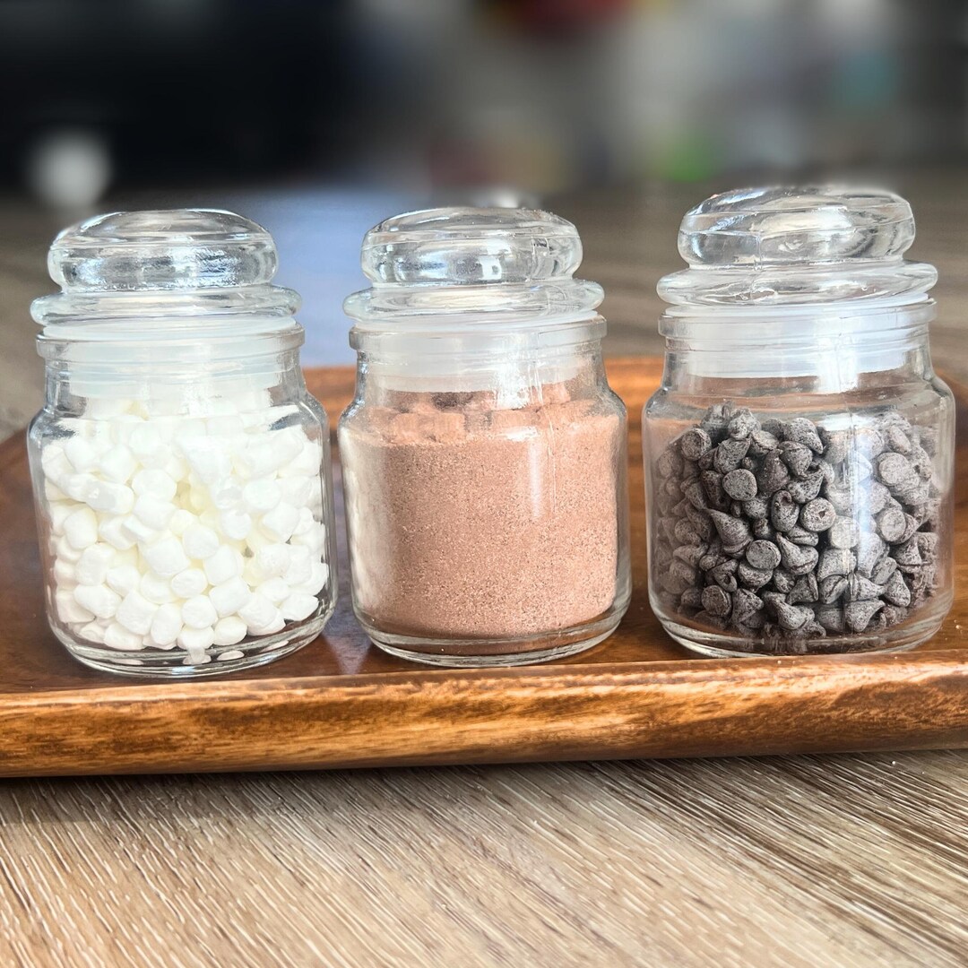 3 Small Glass Jar Party Favor Wedding Candle Mini Glass Jar With Glass ...