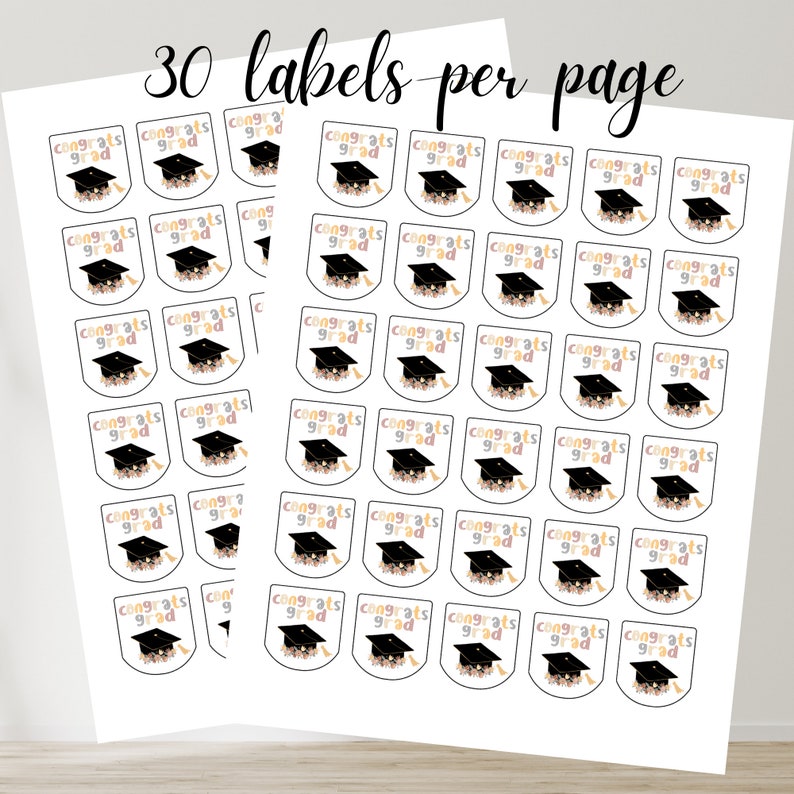 30 Labels for Graduation 2024 Grad Party Favor Label Sticker ...