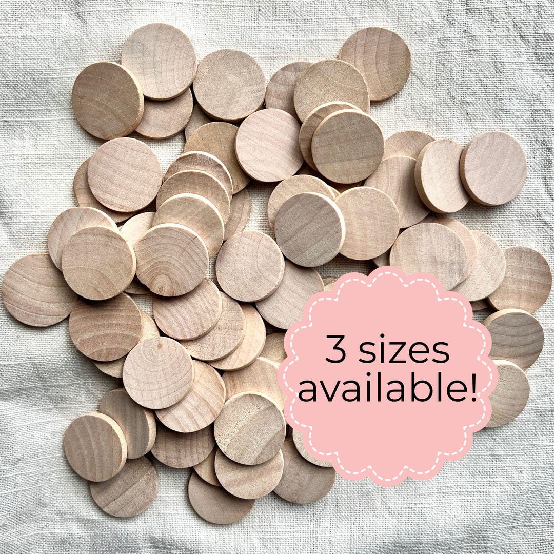 50 Blank Wooden Token Wood Coins Blank Wood Token for Kids Reward Token ...