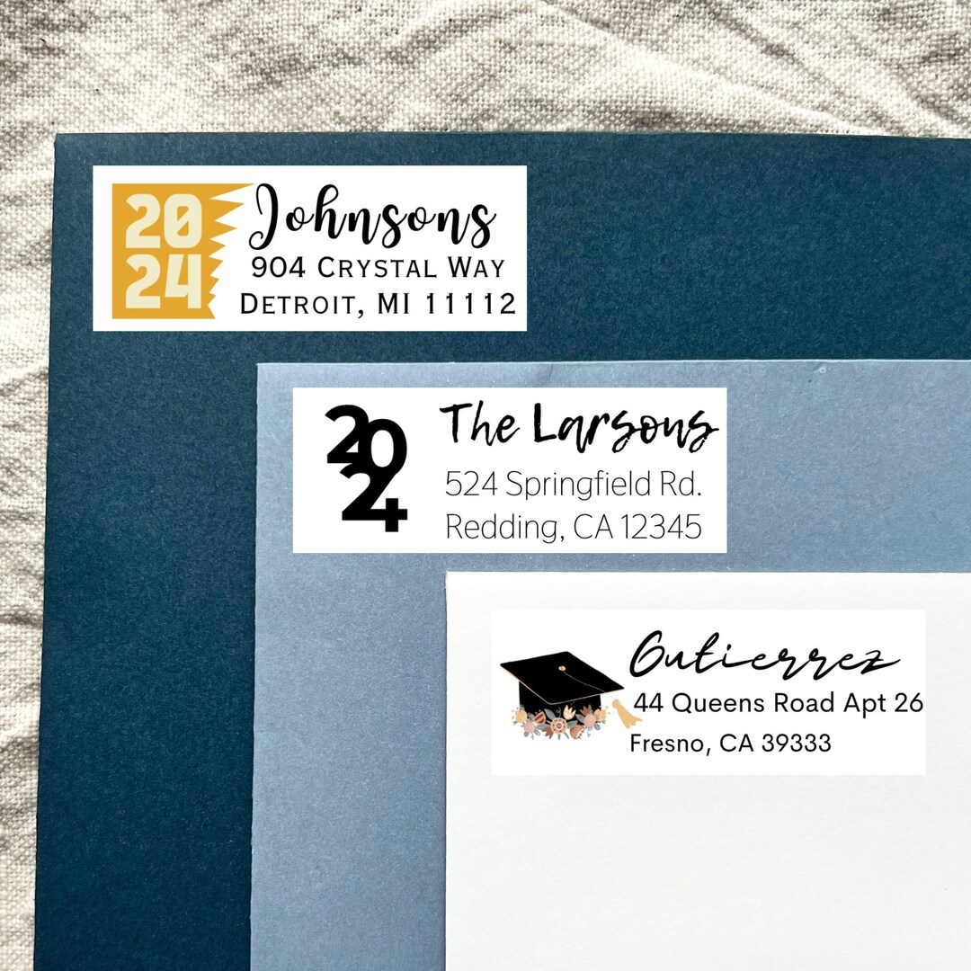 30 Return Address Label for Graduation 2024 Grad Party Invite ...