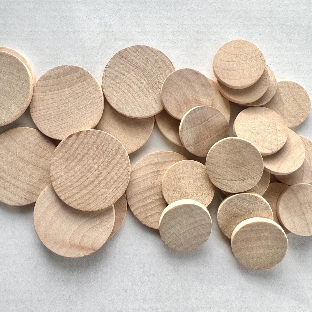 50 Wooden Coins Blank Wooden Tokens Reward Chart Ideas Kid Reward Token ...