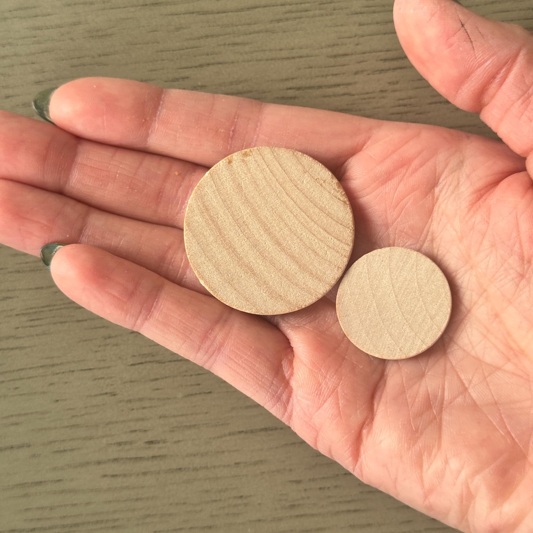 100 Wood Coins Blank Wood Disc Circle Wooden Chip Token for Reward ...