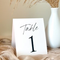Simple Table Numbers Template Printable Wedding Table Numbers Editable ...