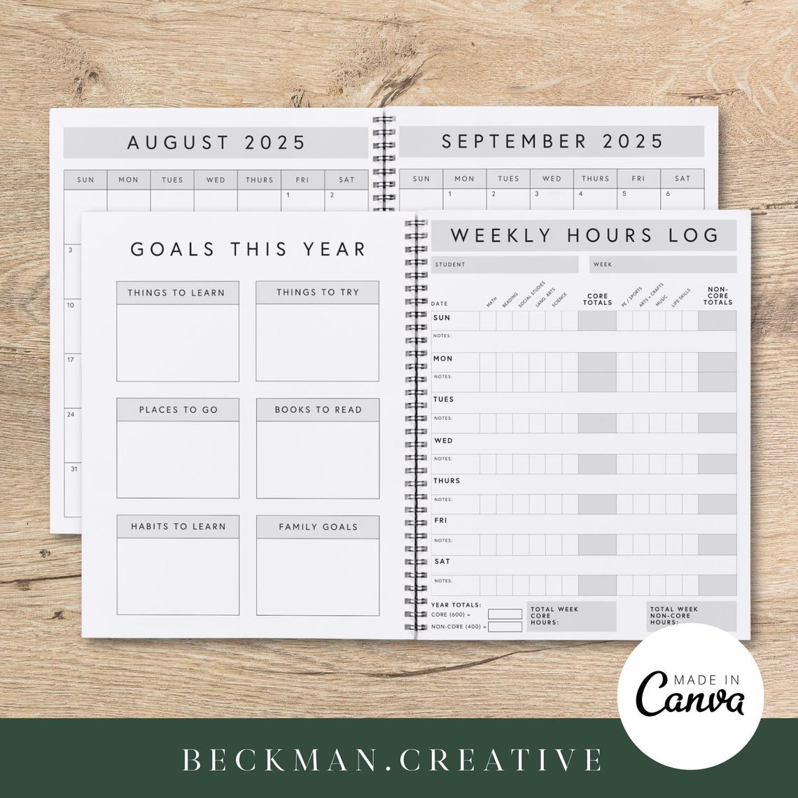 Homeschool Planner 2025-2026: Editable Canva Template (digital Download ...
