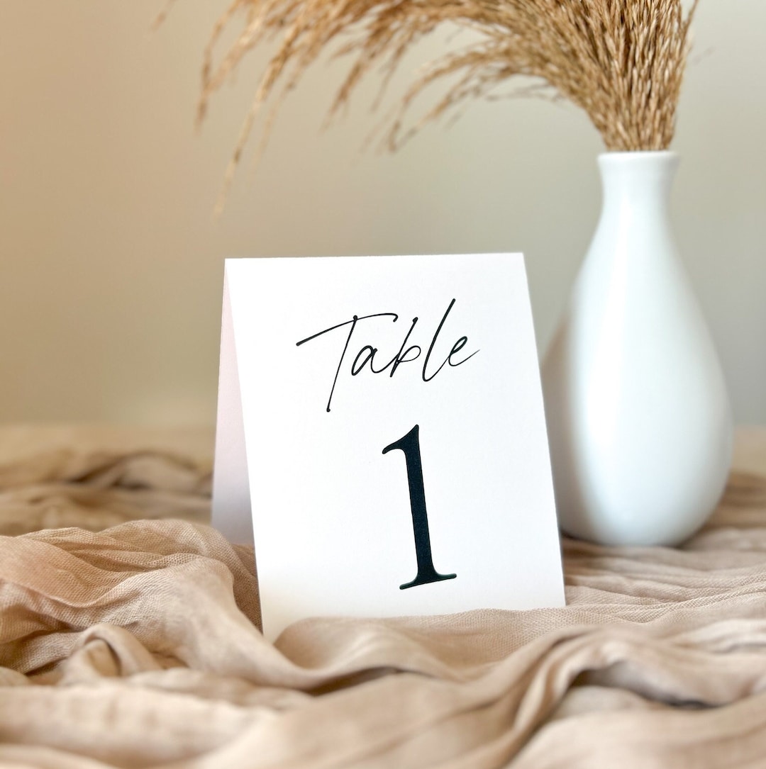 Event Table Numbers Vertical Top Folded Cards 4.5 X 5 Wedding Baby ...