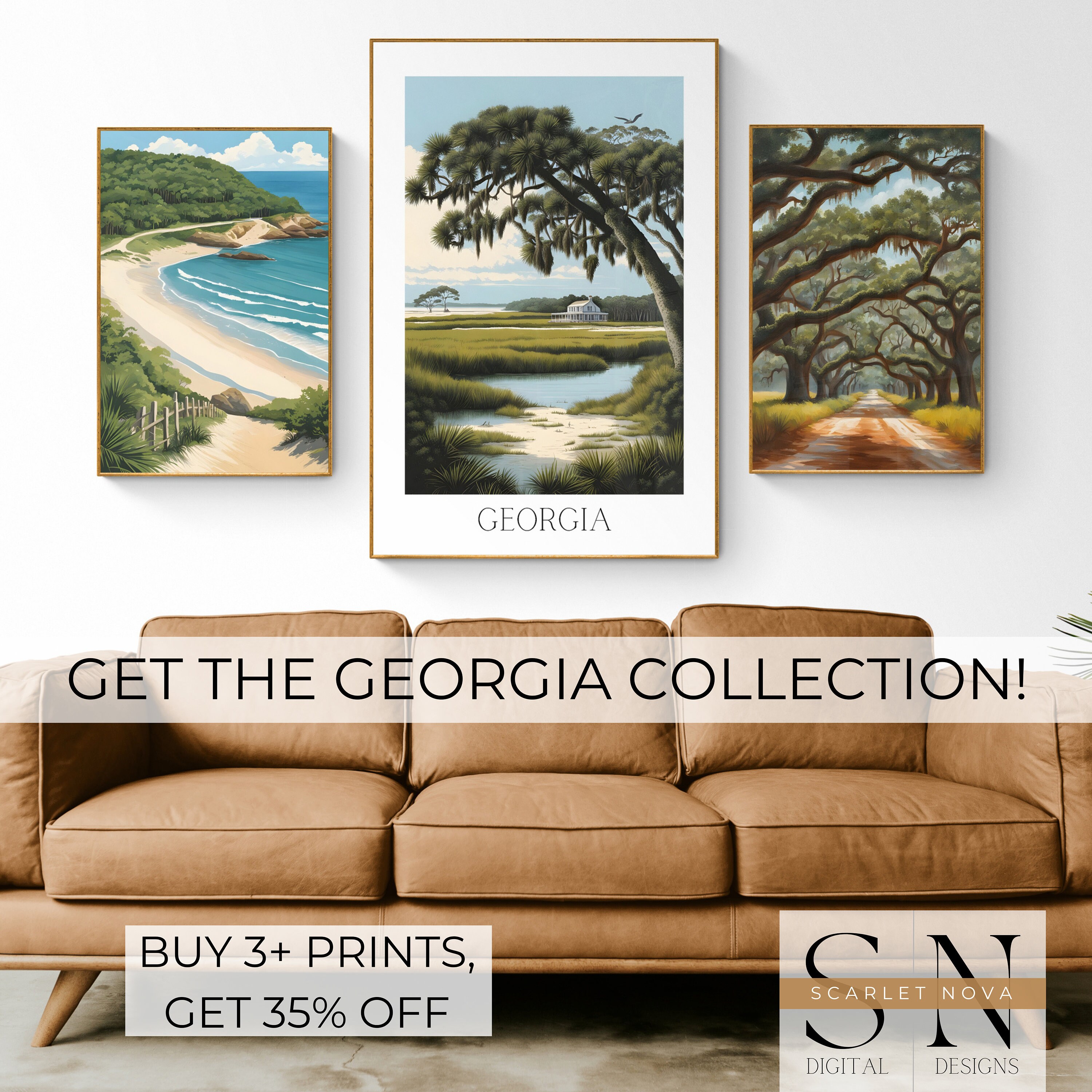 Georgia Travel Poster, Georgia Wall Art, High-quality Digital Art Print ...