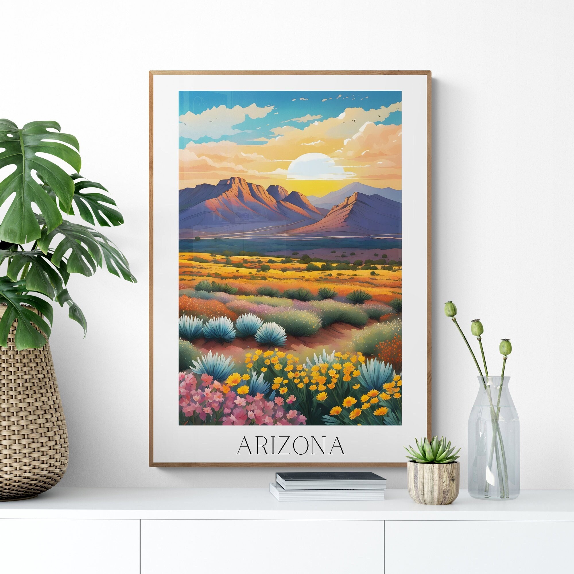 Arizona Travel Poster, Arizona Print, Arizona Wall Art, Arizona Gifts ...