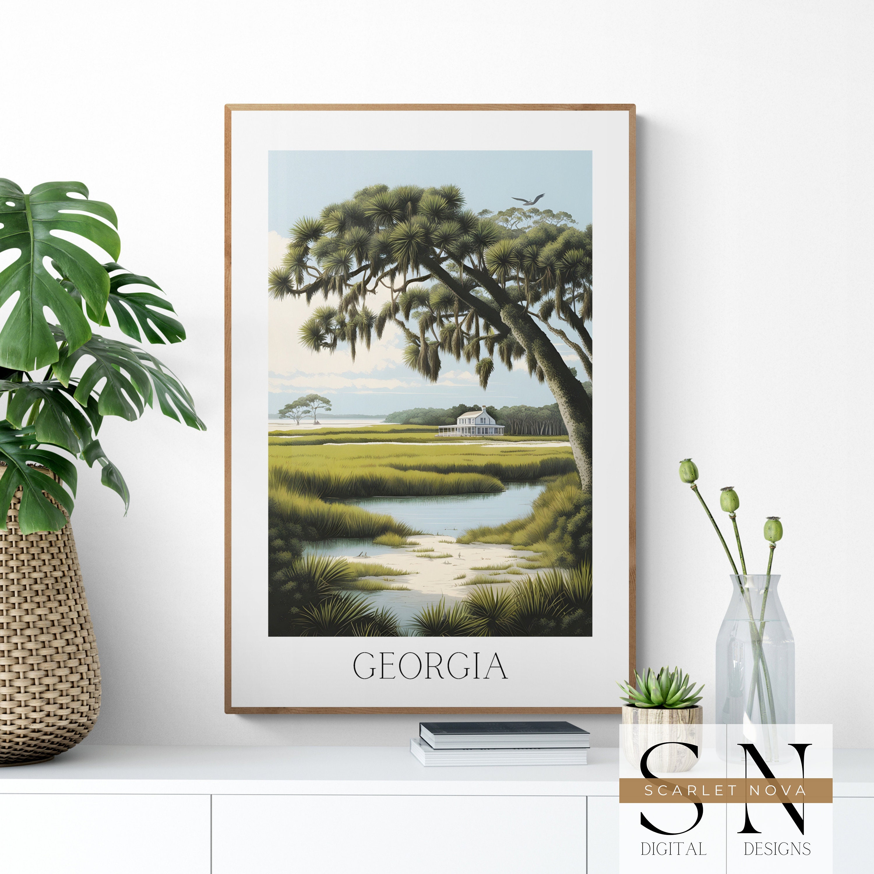 Georgia Travel Poster, Georgia Wall Art, High-quality Digital Art Print ...