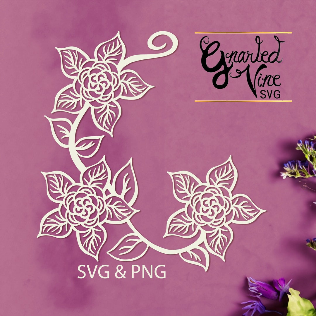 Floral Embelishment SVG PNG Cut File for Lasers Cricut Cards Signs ...