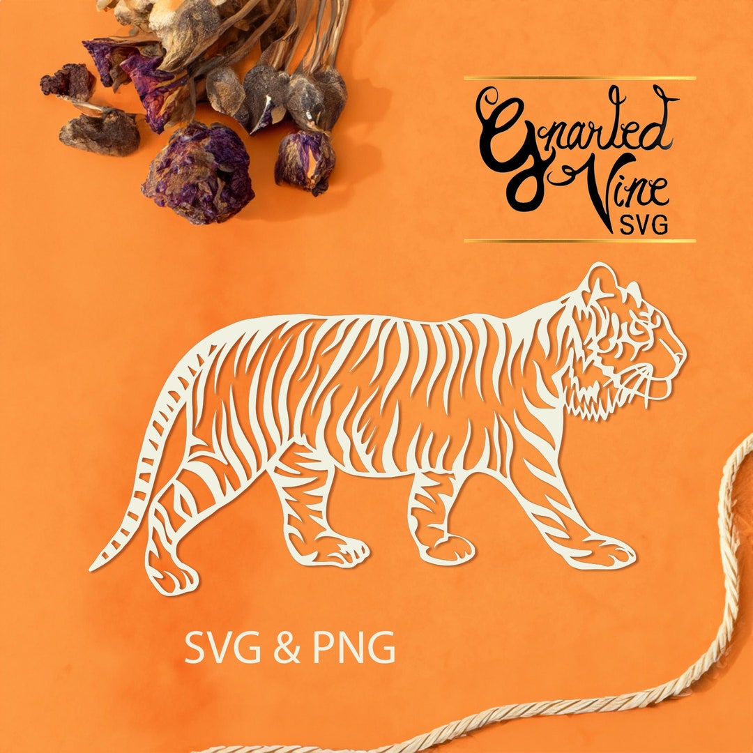 Walking Tiger SVG PNG Digital Cut File Wild Cat Digital - Etsy