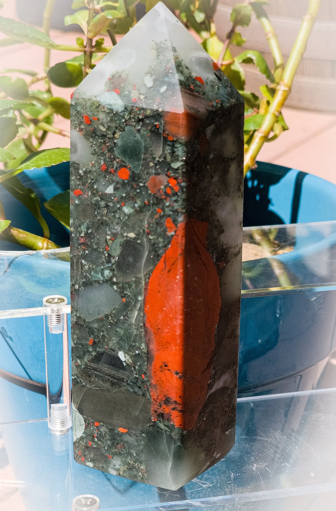 African Bloodstone Tower, Strength, Courage and Protection, 547gm, 19 ...